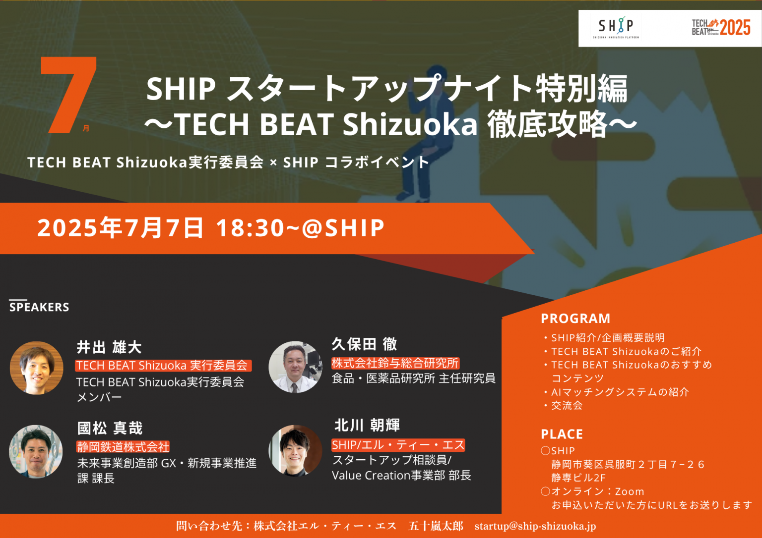 SHIPスタートアップナイト特別編 ーTECH BEAT Shizuoka徹底攻略ー | SHIP - SHIZUOKA INNOVATION PLATFORM